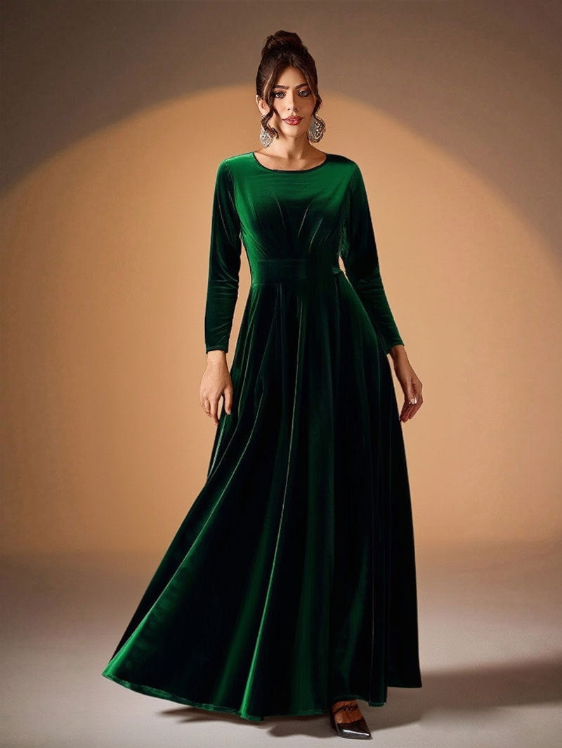 Beatrice | Long-Sleeve Velvet Maxi Dress – Riley Everly