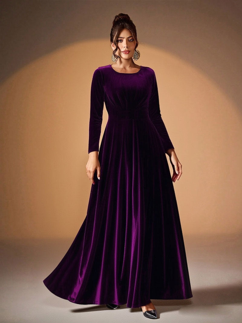 Beatrice | Long-Sleeve Velvet Maxi Dress – Riley Everly